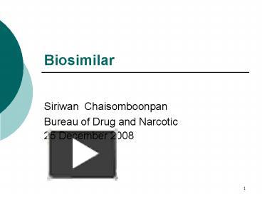 Biosimilar presentation | free to view