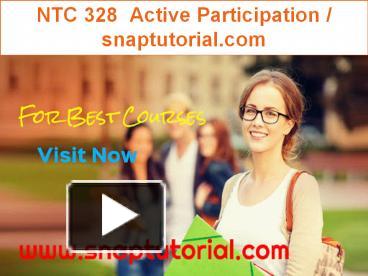 PPT – NTC 328 Active Participation / snaptutorial.com PowerPoint presentation | free to download ...