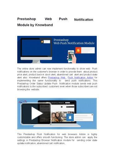 Ppt Prestashop Web Push Notification Module By Knowband Powerpoint
