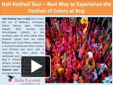 Holi Festival Tour – Best Way to Experience the Festival of Colours at Braj presentation | free ...