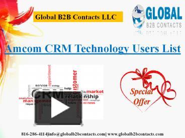 PPT – Amcom CRM Technology Users List PowerPoint presentation | free to download - id: 8cc2a9-NDEzN