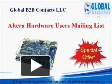 PPT – Altera Hardware Users Mailing List PowerPoint presentation | free to download - id: 8cddc6 ...