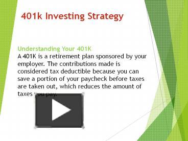 PPT – 401k investing strategy | 401k Retirement Plan PowerPoint ...