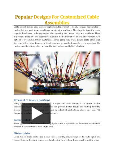 PPT – Popular Designs For Customized Cable Assemblies - Miracle Aerospace PowerPoint ...