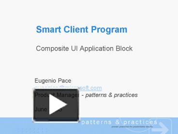 Smart Client Program presentation | free to view