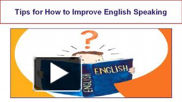 Tips for how to improve English speaking presentation | free to download