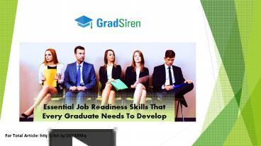 Essential Job Readiness Skills That Every Graduate Needs To Develop ...