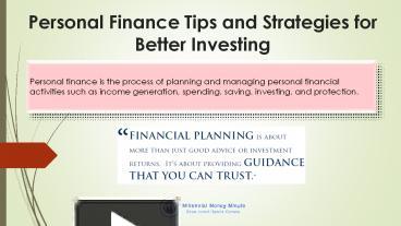 PPT – Personal Finance Investing PowerPoint presentation | free to ...