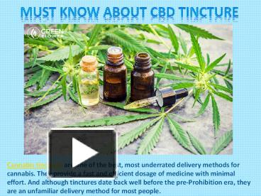 Must Know About CBD Tincture presentation | free to download