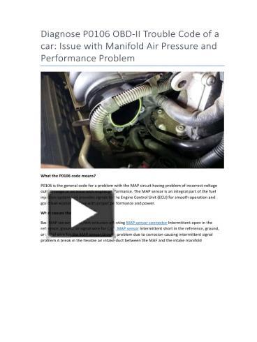 PPT – Partsavatar, Canada - Diagnose P0106 OBD-II Trouble Code of a car Issue with Manifold Air ...