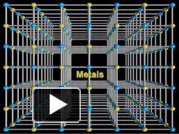 PPT – Metals PowerPoint presentation | free to view - id: 8d54e-MWQ3M