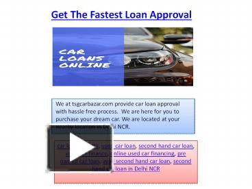 PPT – Used Car Loan PowerPoint presentation | free to download - id ...