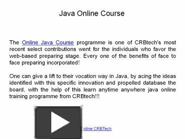 Best Java Online Course with 100% Job Guarantee presentation | free to download