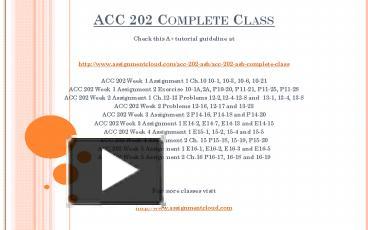 ACC 202 Complete Class presentation | free to download
