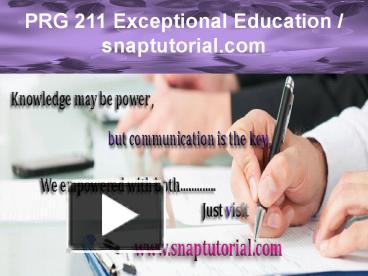 PPT – PRG 211 Exceptional Education / snaptutorial.com PowerPoint presentation | free to ...