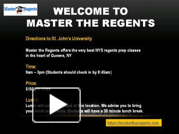 PPT – Regents Review - Master the Regents - Regents Exam Review - New ...