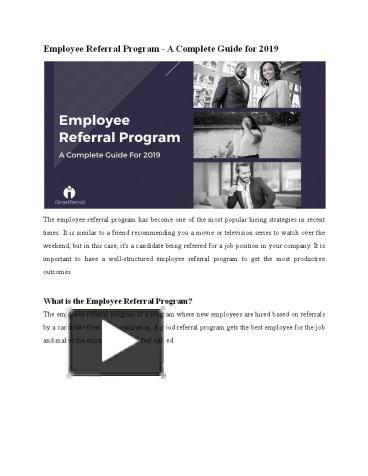Best Employee Referral Program Complete Guide 2019 presentation | free to download
