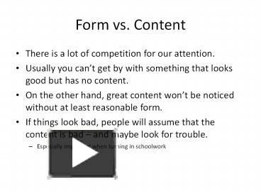 PPT – Form%20vs.%20Content PowerPoint presentation | free to download ...