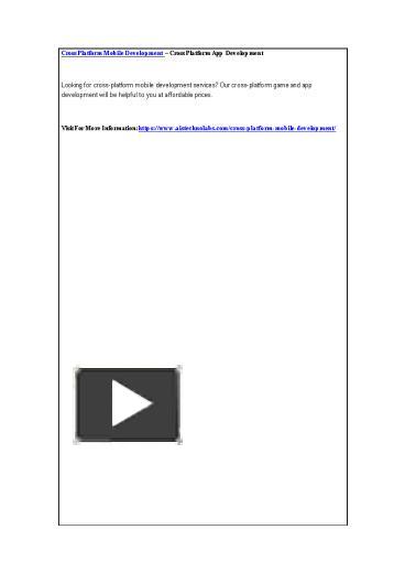 Ppt Cross Platform Mobile Development Cross Platform App