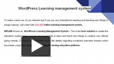 PPT – WPLMS - WordPress Learning Management System PowerPoint presentation | free to download ...