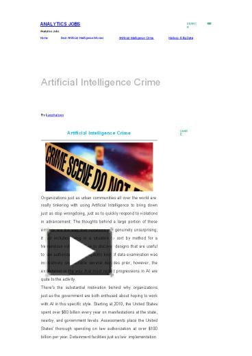 Artificial Intelligence Crime presentation | free to download
