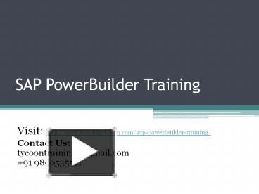 SAP PowerBuilder Training | SAP Sybase PowerBuilder Online Training presentation | free to download