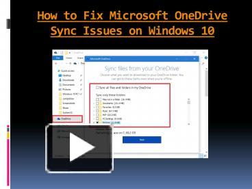 How to Fix Microsoft OneDrive Sync Issues on Windows 10 presentation | free to download