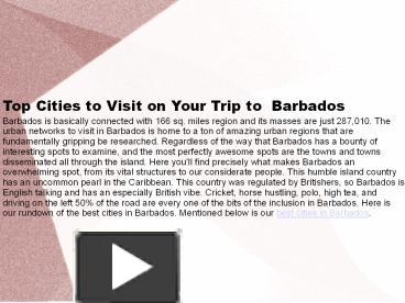 best cities in barbados presentation | free to download