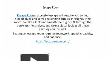 Escape Room presentation | free to download