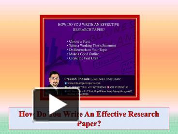 How Do You Write An Effective Research Paper? presentation | free to ...
