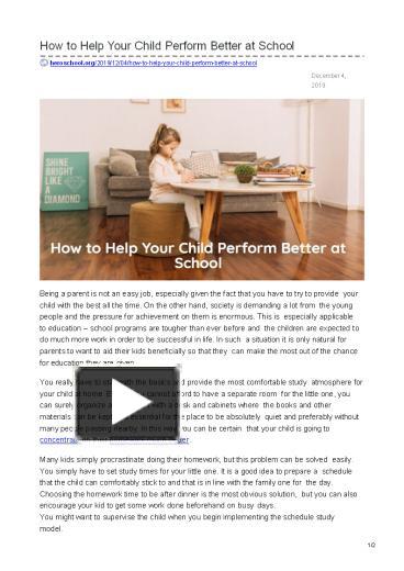 PPT – HOW TO HELP YOUR CHILD PERFORM BETTER AT SCHOOL (1) PowerPoint ...