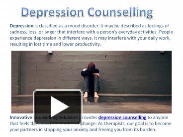 PPT – Depression Counselling PowerPoint presentation | free to download ...