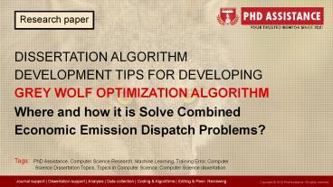 PPT – PhD Dissertation Writing Services - DISSERTATION ALGORITHM DEVELOPMENT TIPS FOR DEVELOPING ...