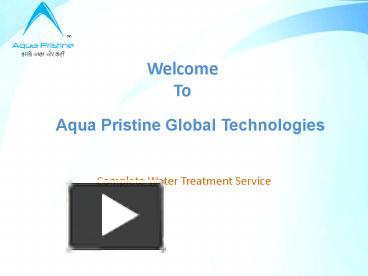 Commercial Water Softener | Aqua Pristine presentation | free to download