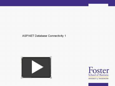 ASP.NET Database Connectivity 1 presentation | free to view