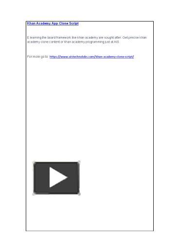 Ppt Khan Academy App Clone Script Powerpoint Presentation Free To Download Id 8f5574 Mdniy 