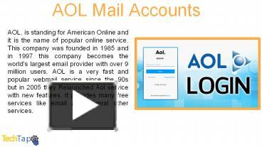 PPT – AOL Mail Account:History, Advantages And Signup PowerPoint presentation | free to download ...