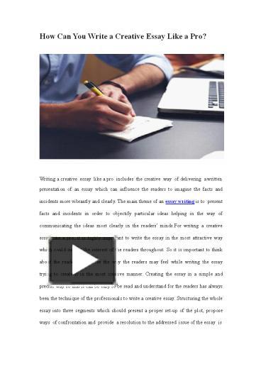 How Can You Write a Creative Essay Like a Pro presentation | free to download