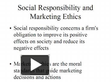Social Responsibility and Marketing Ethics presentation | free to download