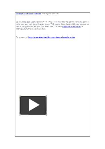 Ppt Udemy Open Source Software Udemy Source Code Powerpoint Presentation Free To Download