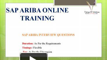 SAP Ariba Training Courses Material PPT presentation | free to download