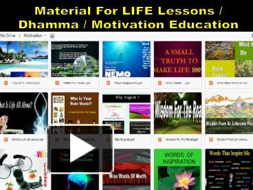 PPT – Material For LIFE Lessons PowerPoint presentation | free to ...
