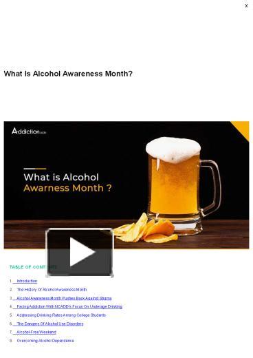 What Is Alcohol Awareness Month? presentation | free to download
