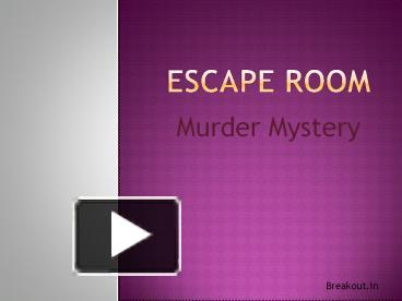 Escape room presentation | free to download