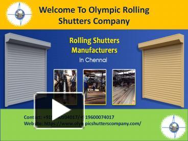 PPT – Rolling shutters manufacturers in Chennai PowerPoint presentation ...