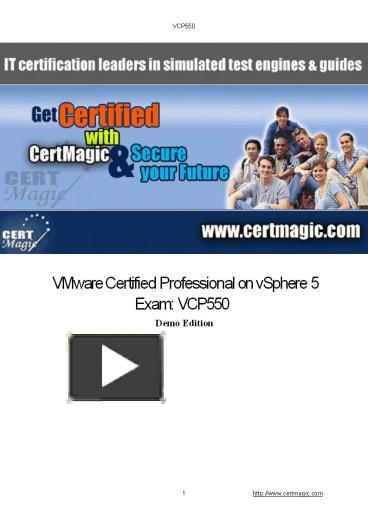 PPT – VMware Certified Professional - Data Center Virtualization ExamDumps - VMware VCP550 ...