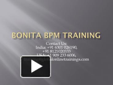 Bonita BPM Training | Best Bonitasoft training - Global online trainings presentation | free to ...