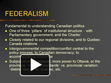 PPT – FEDERALISM PowerPoint presentation | free to view - id: 8fed2-NGMxO