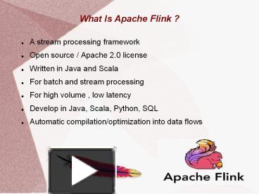 Apache Flink presentation | free to download