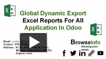 Global Dynamic Export Excel Reports For all Application in Odoo presentation | free to download